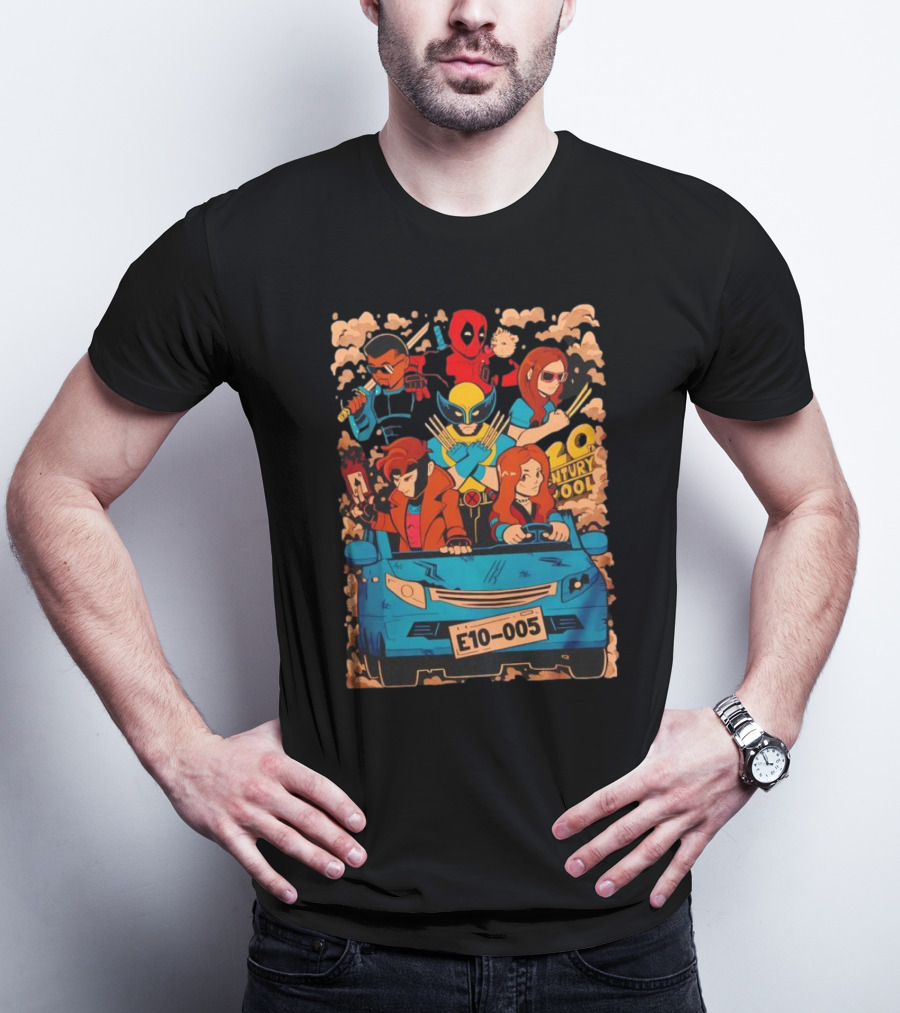 Deadpool Wolverine X-Men Multiverse Cameo 20th Century Ride Characters T-Shirt