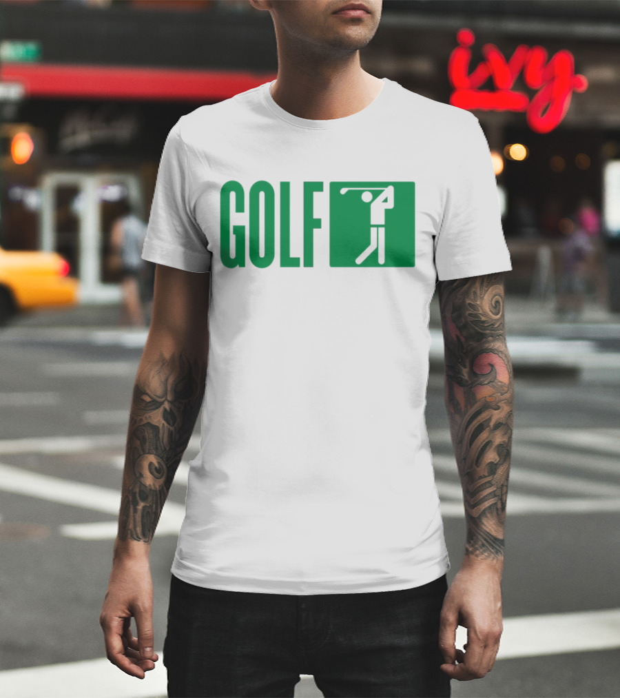 GOLF Swing Silhouette Icon Green T-Shirt