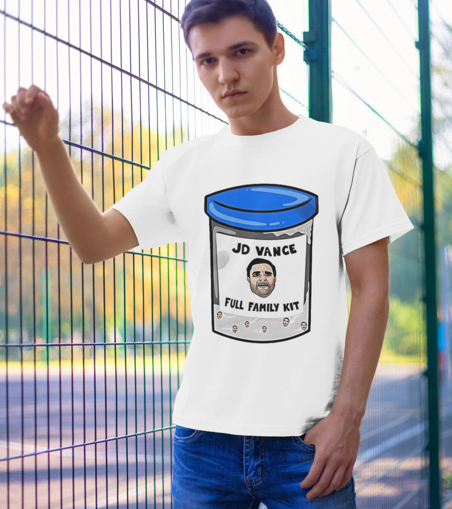 JD Vance Full Family Kit Face Jar Black Blue Lid T-Shirt
