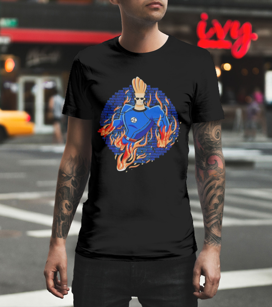 Johnny Bravo Meets Johnny Storm Flame On Momma T-Shirt