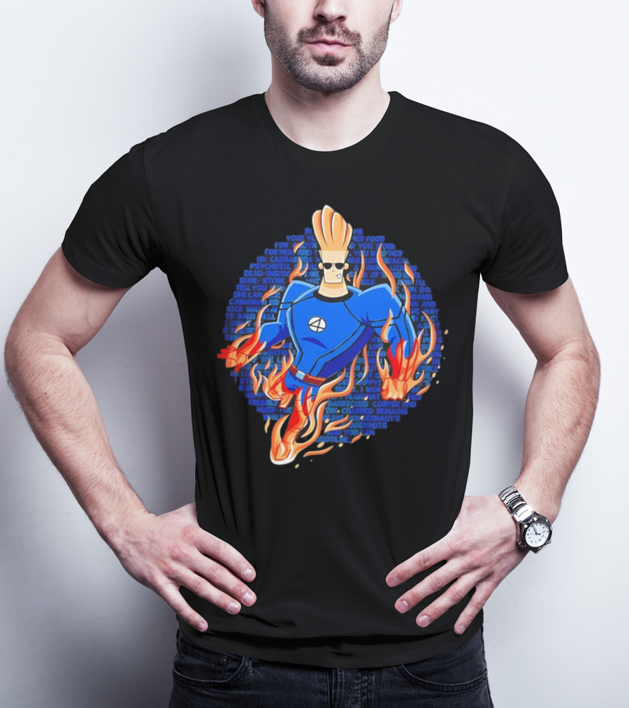 Johnny Bravo Meets Johnny Storm Flame On Momma T-Shirt