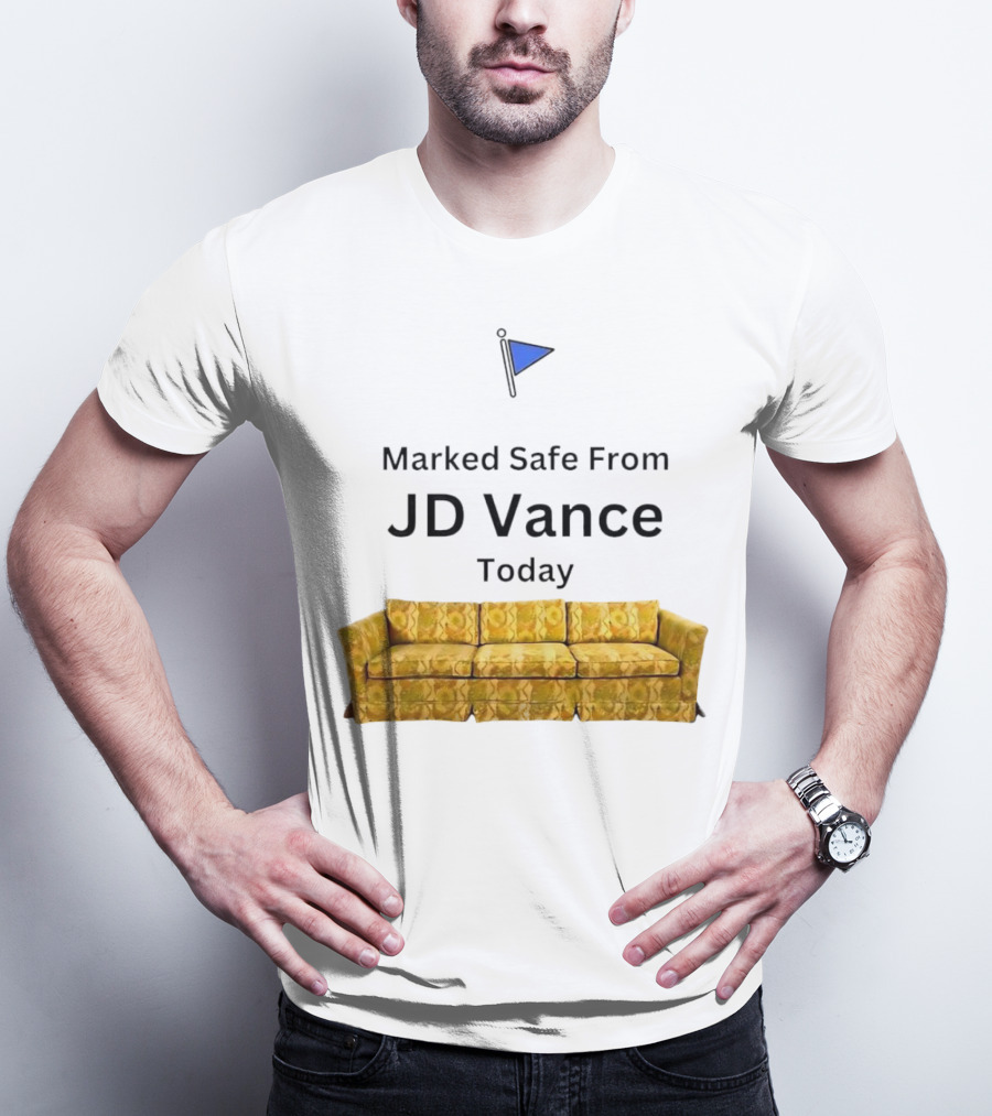 Marked Safe From JD Vance Today Yellow Floral Sofa T-Shirt