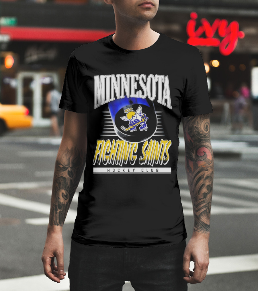 Minnesota Fighting Saints Hockey Club Winged Angel T-Shirt
