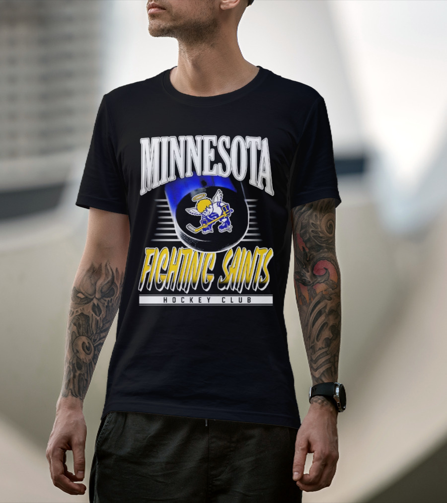 Minnesota Fighting Saints Hockey Club Winged Angel T-Shirt