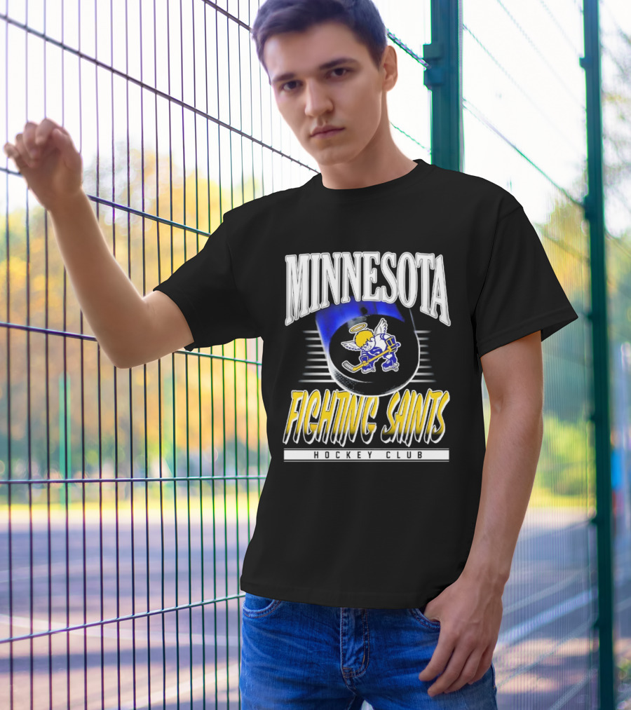 Minnesota Fighting Saints Hockey Club Winged Angel T-Shirt