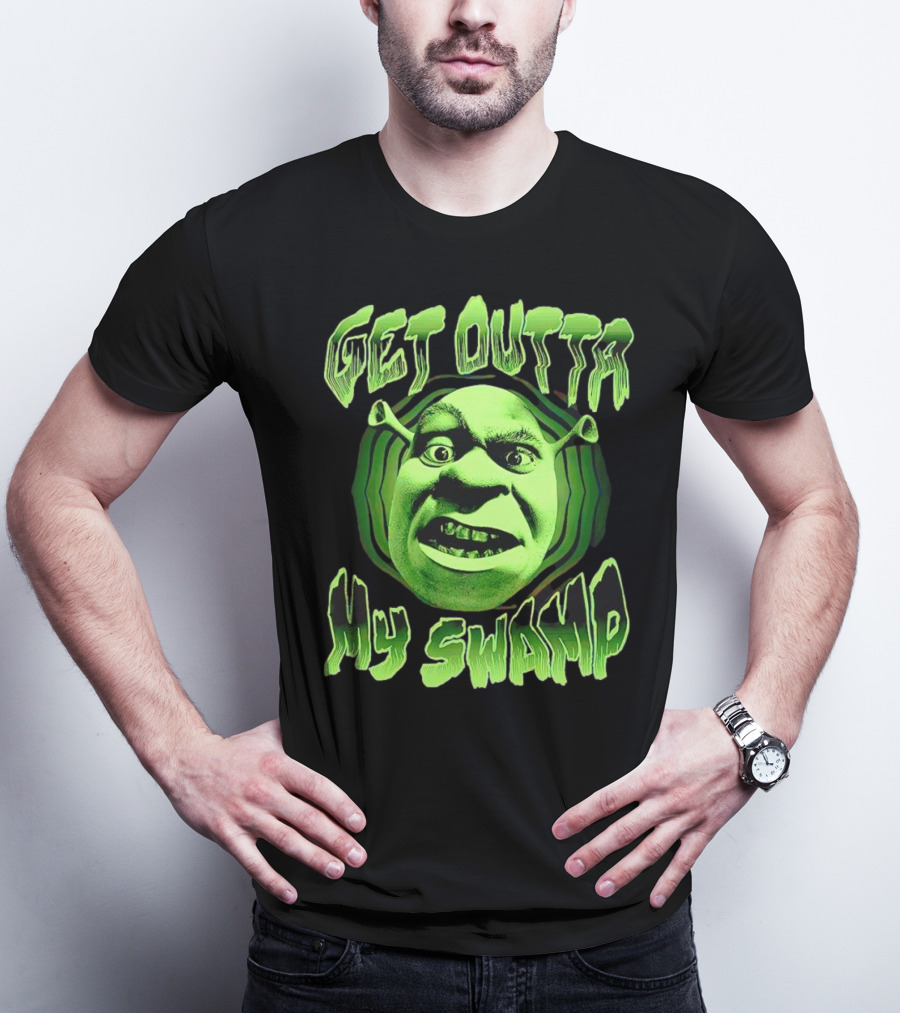 Get Outta My Swamp Shrek Face T-Shirt