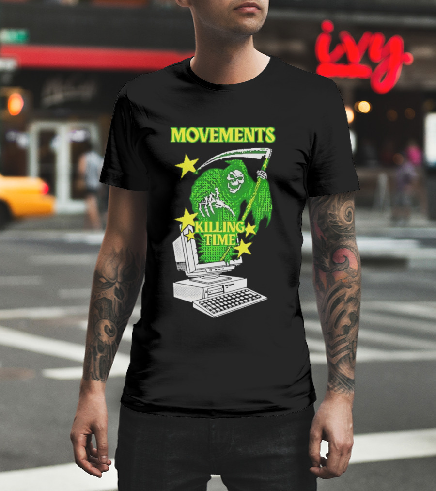 Movements Killing Time Reaper With Computer T-Shirt