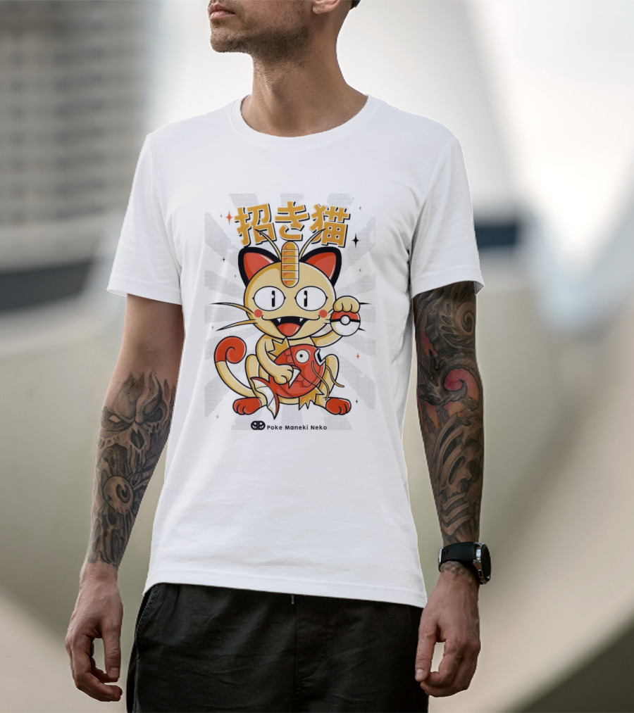 Meowth Poke Maneki Neko 招き猫 T-Shirt