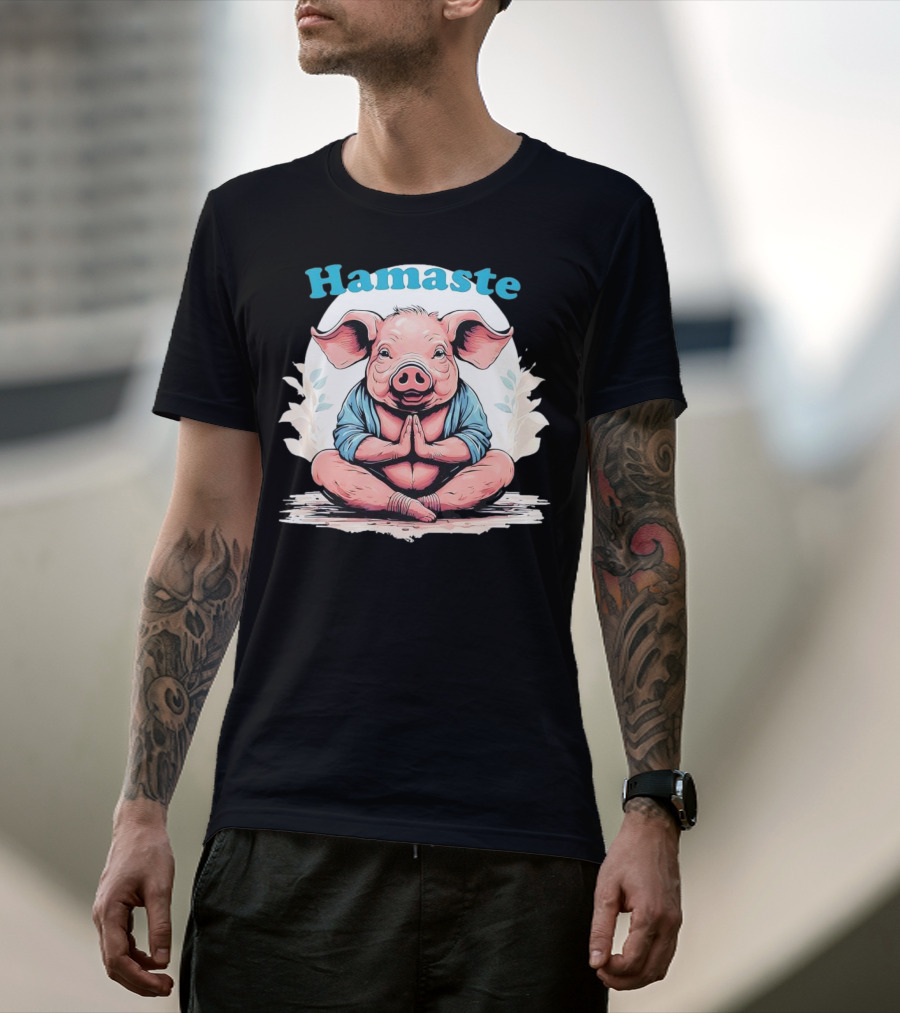 Hamaste Schwein Yoga Namaste Nationaler Humor T-Shirt
