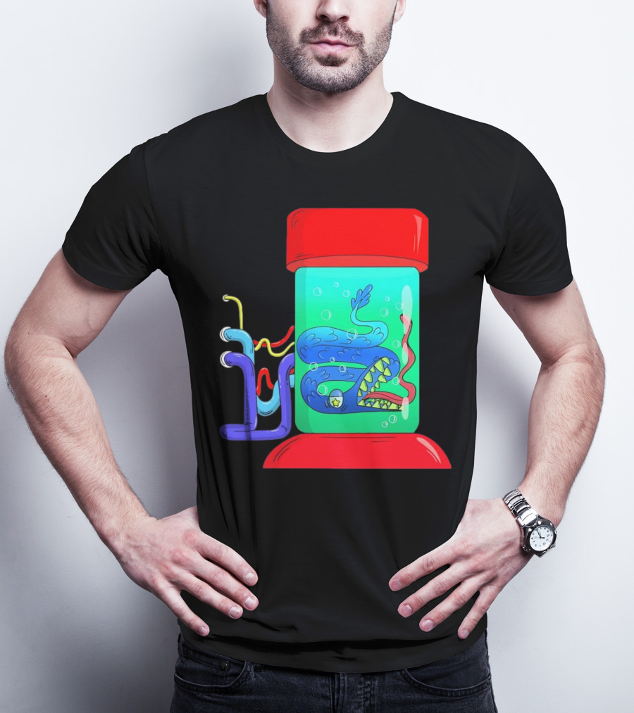 Viper In Colorful Science Lab Jar With Tubes T-Shirt