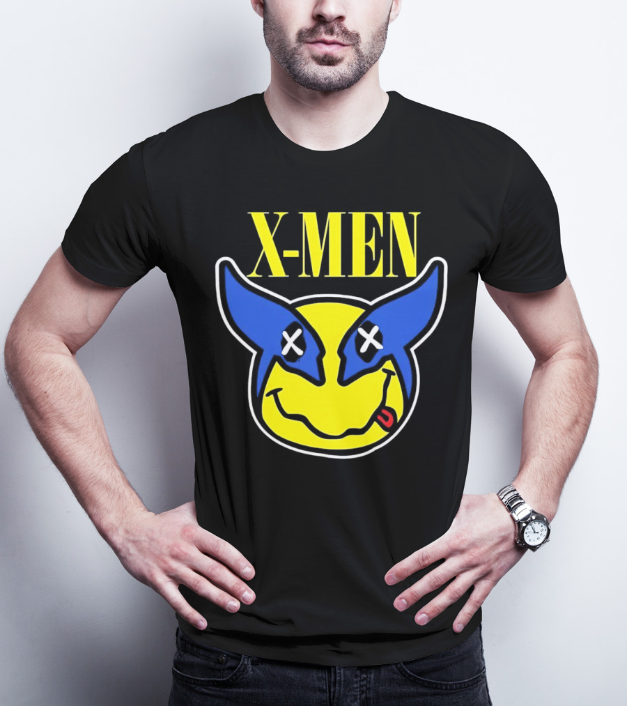 X-Men Wolverine Nirvana Smiley Face Crossover T-Shirt