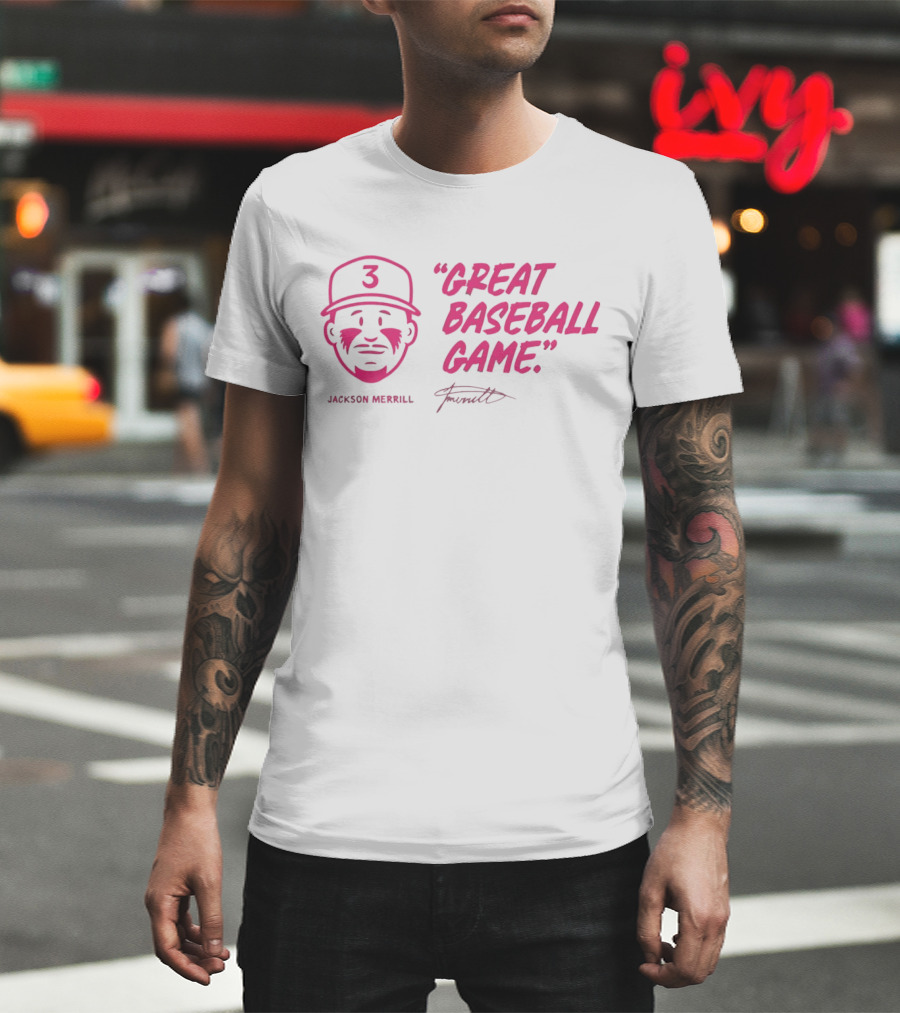 Jackson Merrill San Diego Padres 3 Great Baseball Game Signature T-Shirt