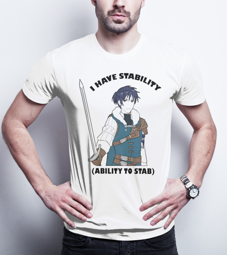 I Have Stability Ability To Stab Blue-Haired Anime Character Katie Gavin Photo T-Shirt