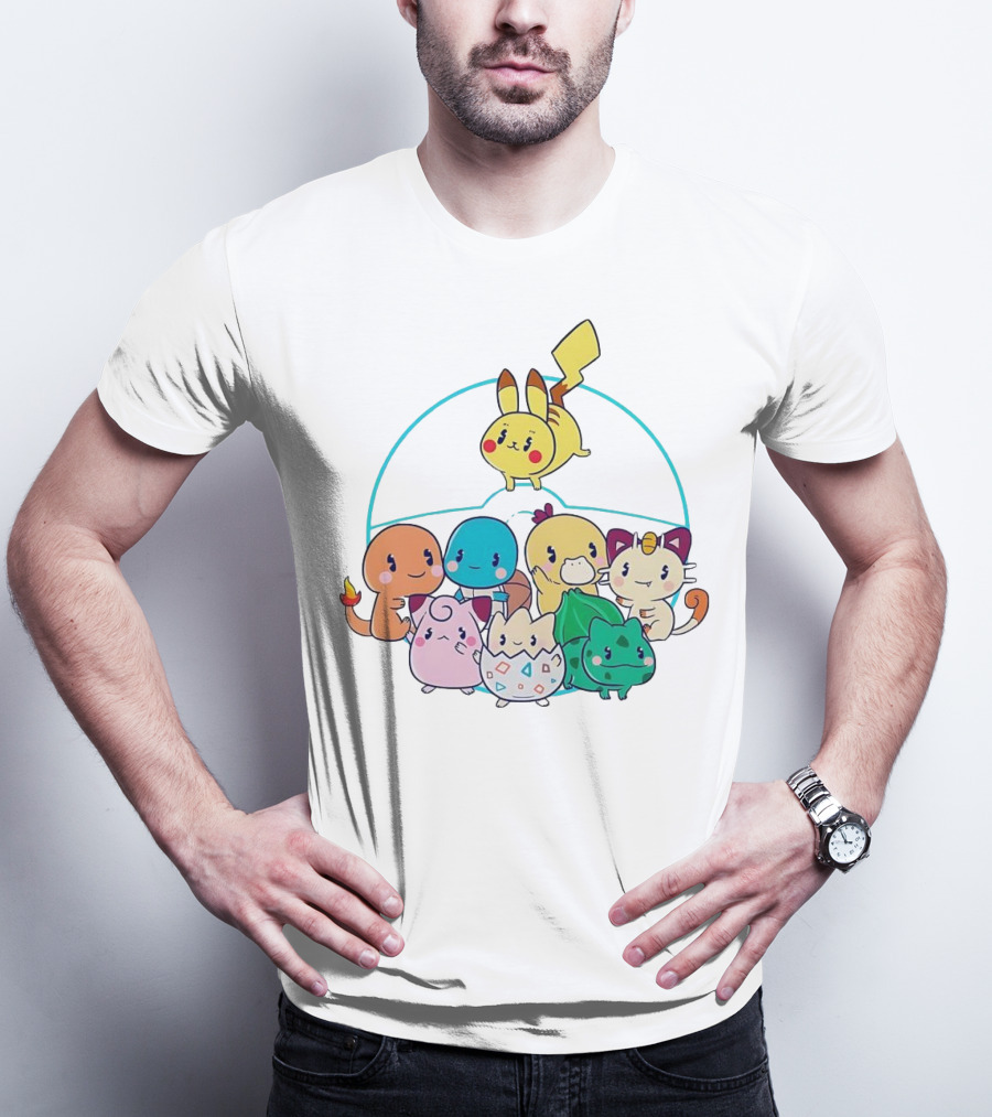 Kawaii Pokes Pikachu Bulbasaur Charmander Squirtle Cuties T-Shirt