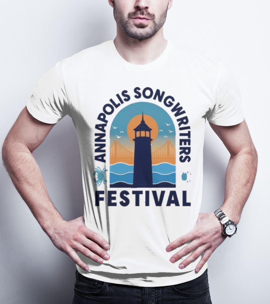 Annapolis Songwriters Festival Lighthouse And Bay Scene T-Shirt