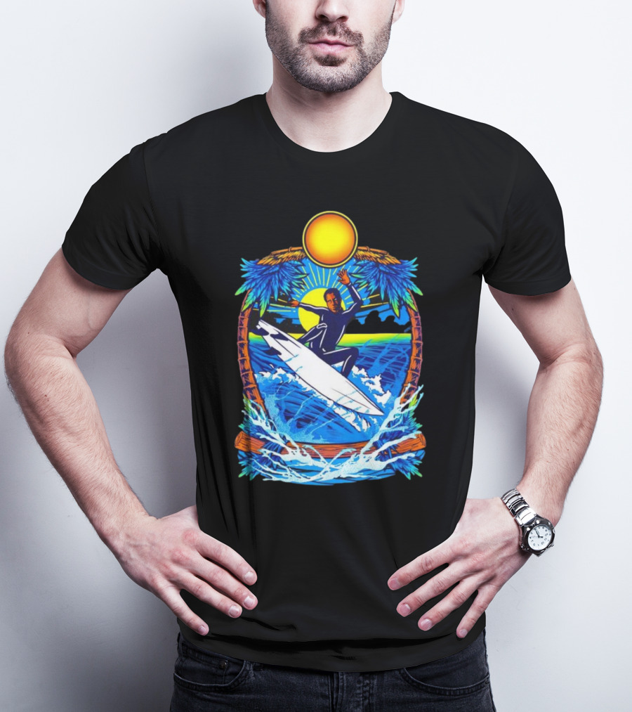 Chill With Water Surfing Under The Sun And Palm Trees T-Shirt