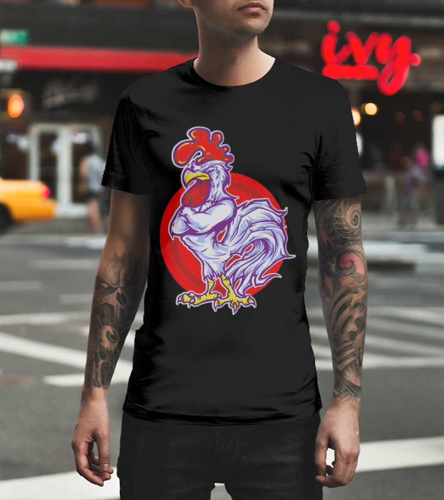 Cookei Chicken Muscle Rooster T-Shirt
