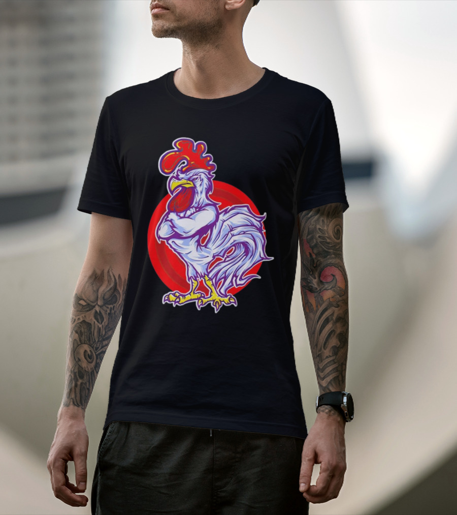 Cookei Chicken Muscle Rooster T-Shirt