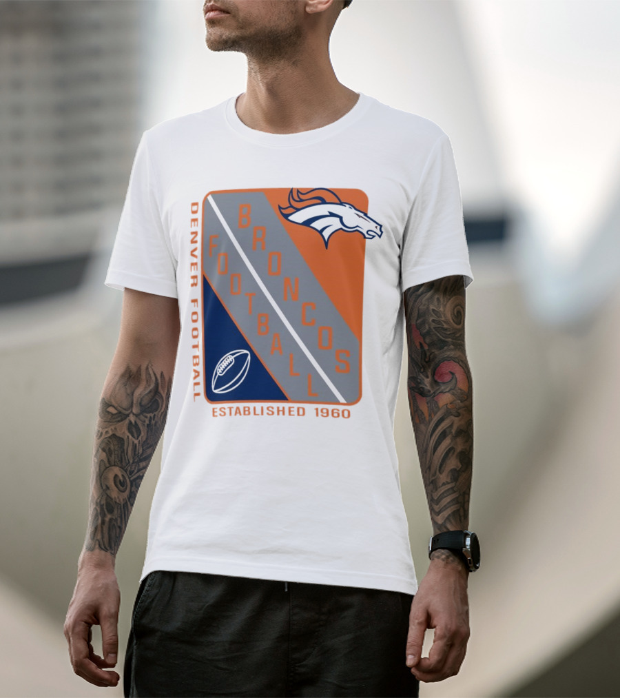 Denver Broncos Football Established 1960 Shield T-Shirt