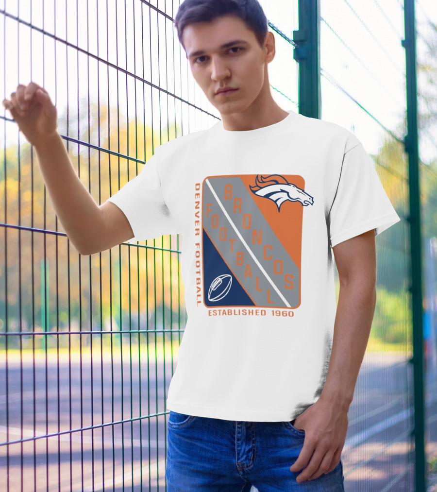 Denver Broncos Football Established 1960 Shield T-Shirt