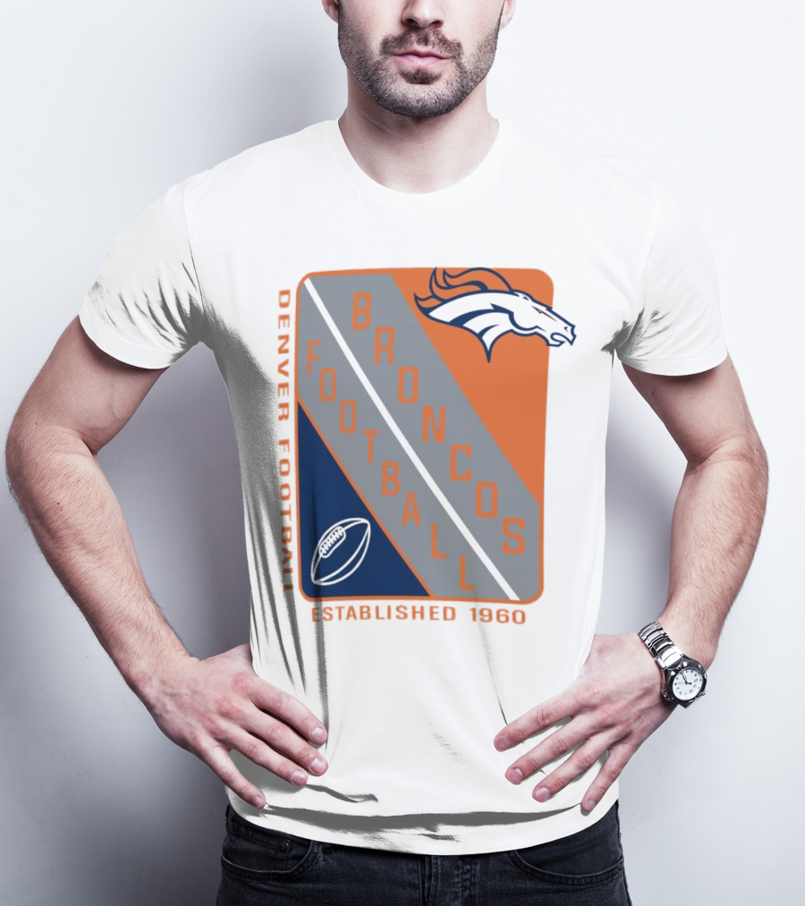 Denver Broncos Football Established 1960 Shield T-Shirt