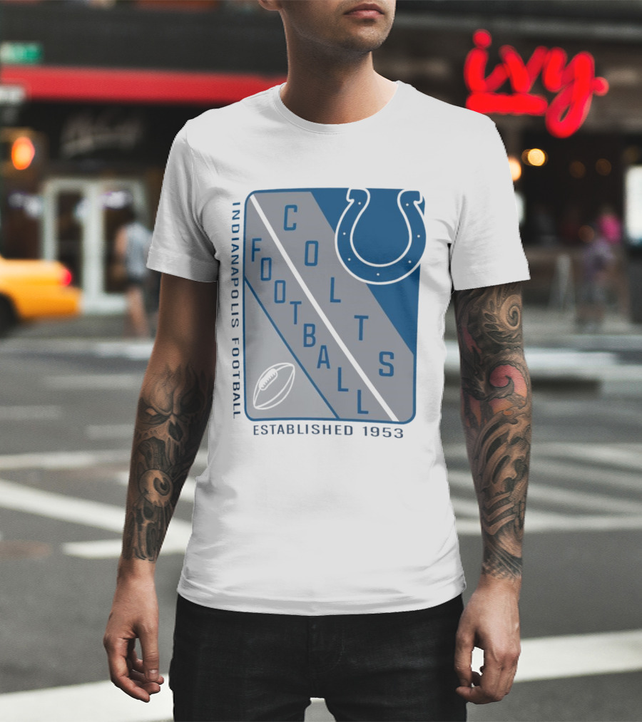 Indianapolis Colts Football Shield Established 1953 T-Shirt