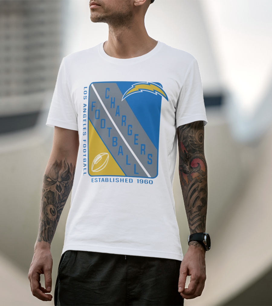 Los Angeles Chargers Football Shield Established 1960 T-Shirt