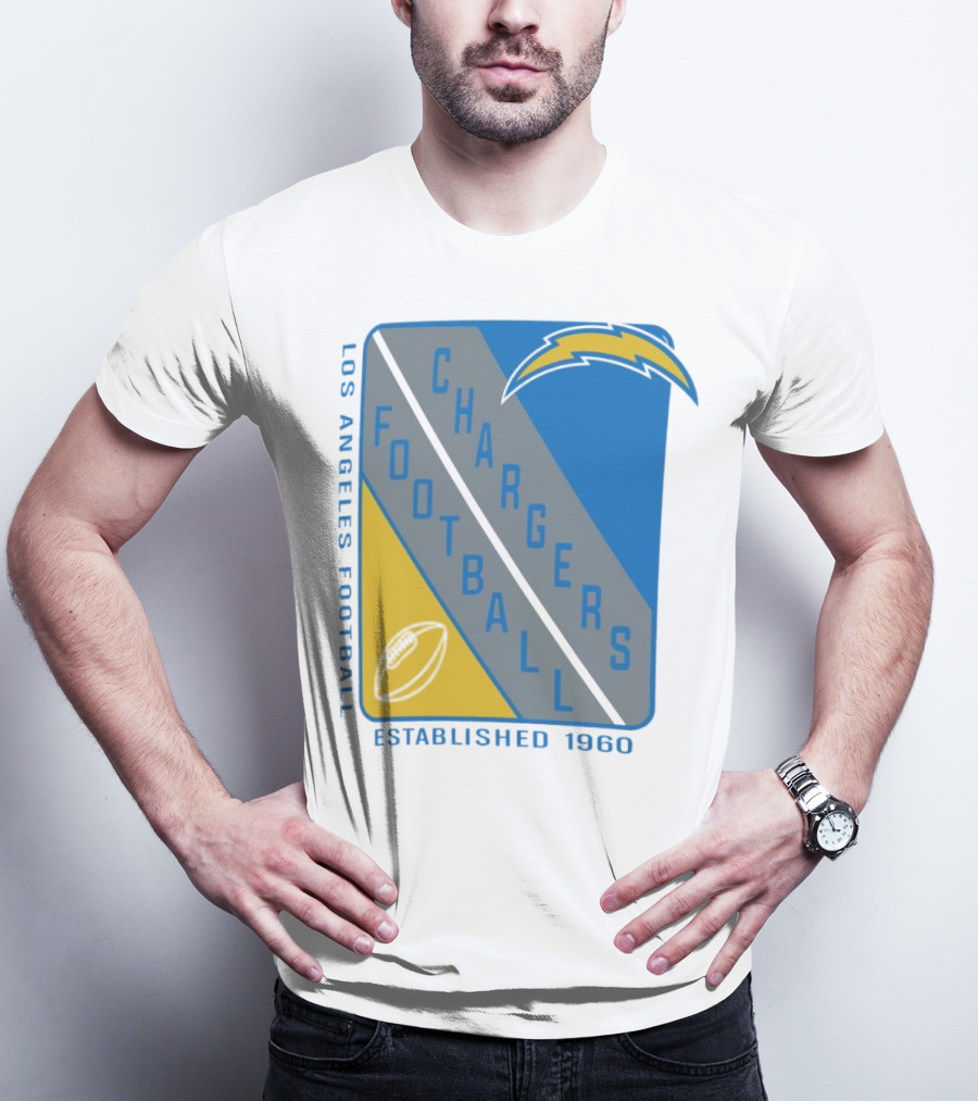 Los Angeles Chargers Football Shield Established 1960 T-Shirt