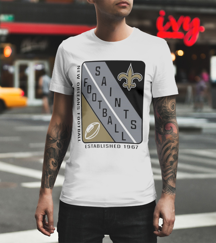 New Orleans Saints Football Shield Established 1967 Fleur-de-lis T-Shirt