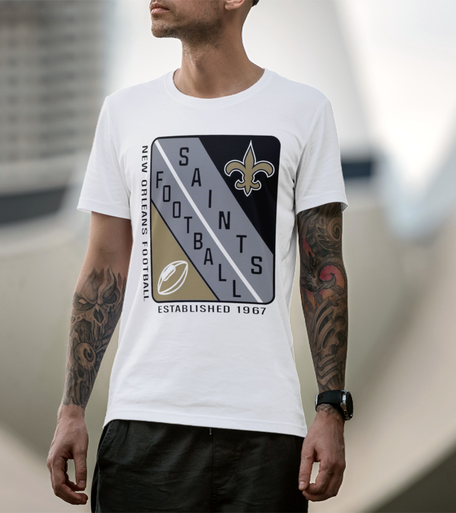 New Orleans Saints Football Shield Established 1967 Fleur-de-lis T-Shirt