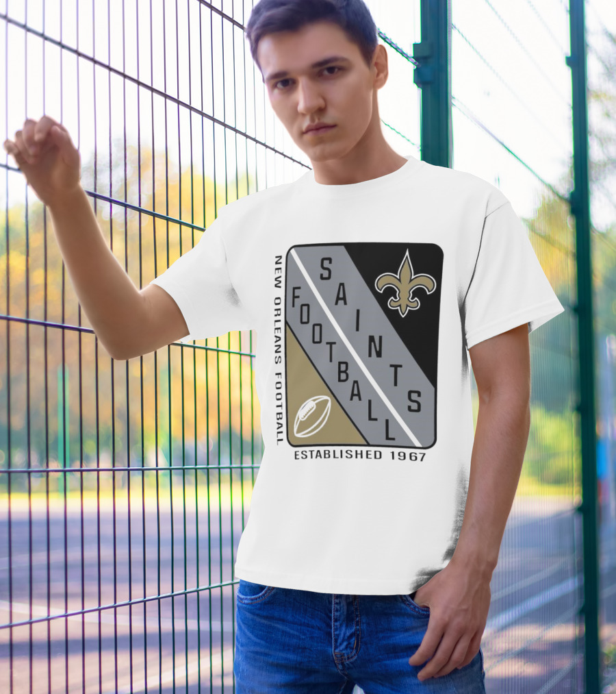 New Orleans Saints Football Shield Established 1967 Fleur-de-lis T-Shirt