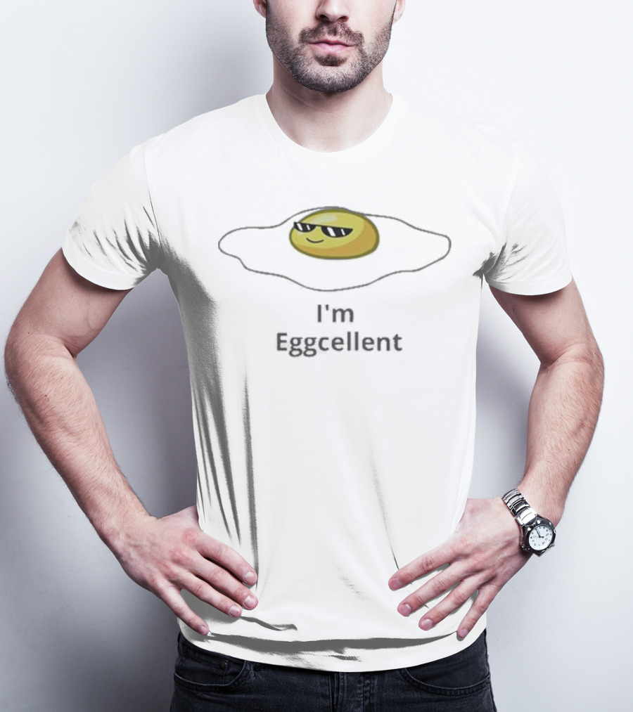 Rwappin I'm Eggcellent Cool Sunglasses Egg Yolk T-Shirt