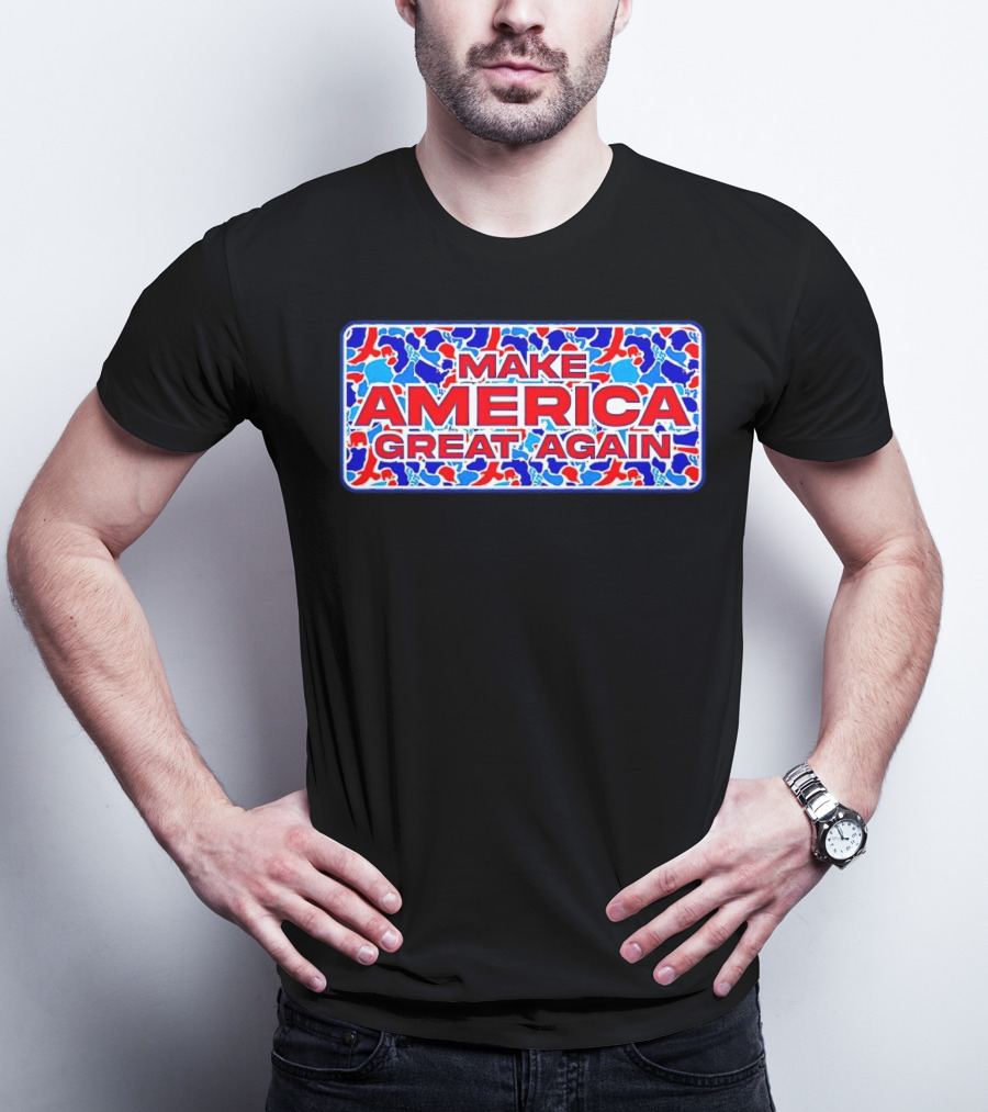 Make America Great Again Camo Red Blue White T-Shirt