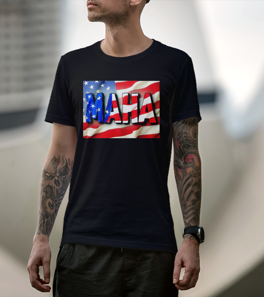 MAHA American Flag USA Patriotic Banner T-Shirt