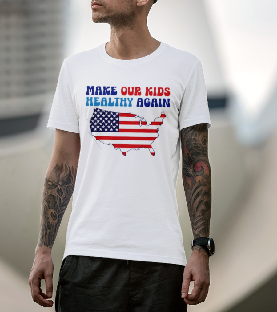Make Our Kids Healthy Again United States Map T-Shirt