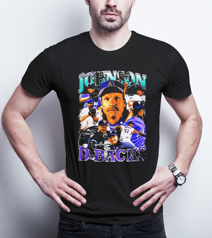 Randy Johnson Arizona Diamondbacks D-Backs Retro Signature T-Shirt