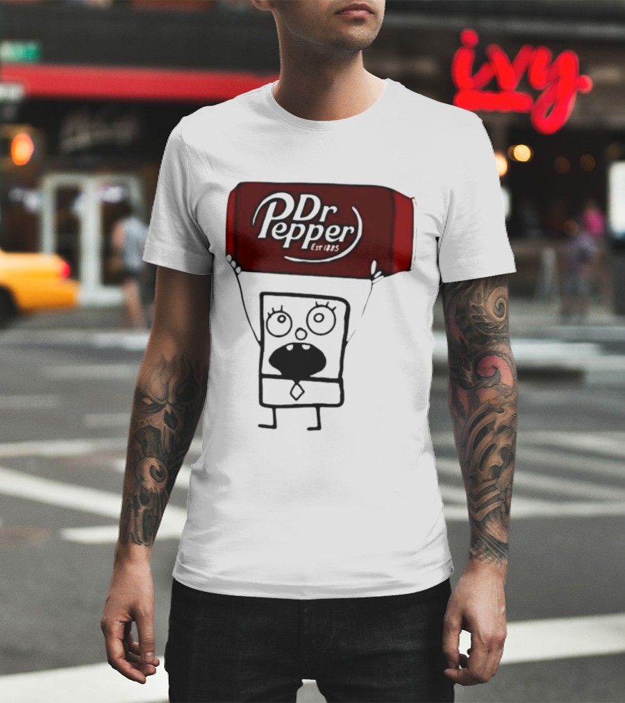 Dr Pepper Est 1885 Character Holding Red Can T-Shirt