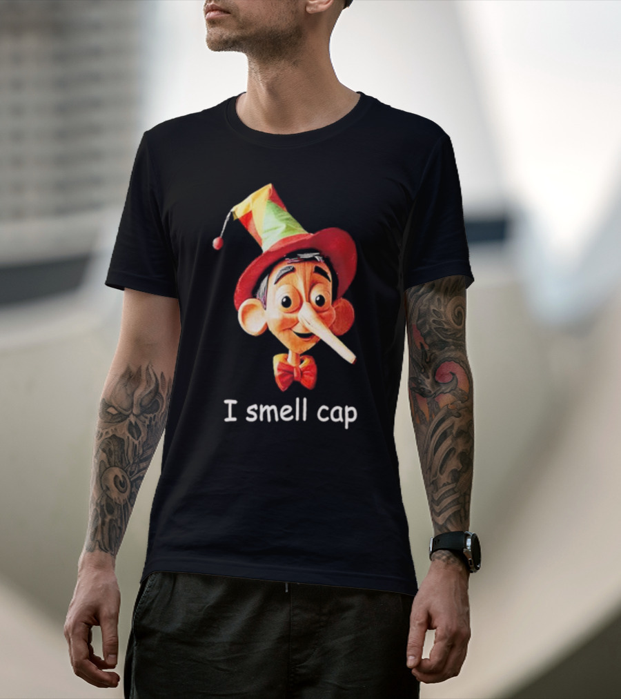 I Smell Cap Puppet Pinocchio With Colorful Hat And Bow Tie T-Shirt