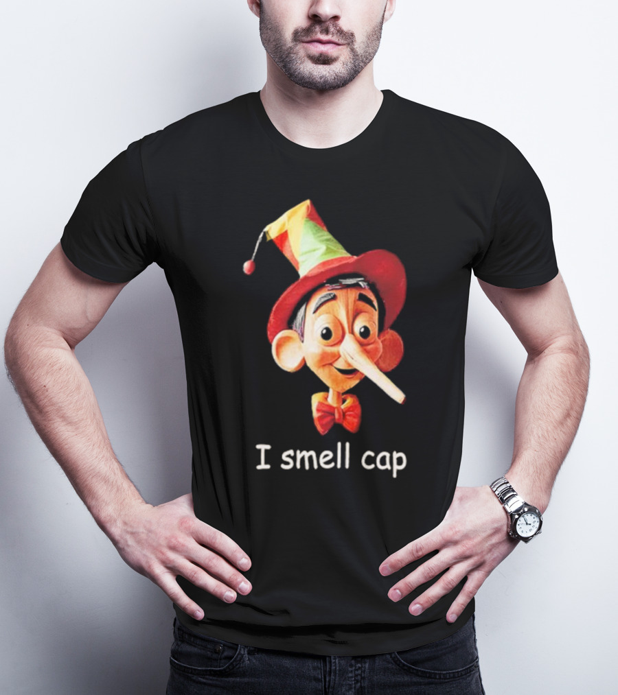 I Smell Cap Puppet Pinocchio With Colorful Hat And Bow Tie T-Shirt