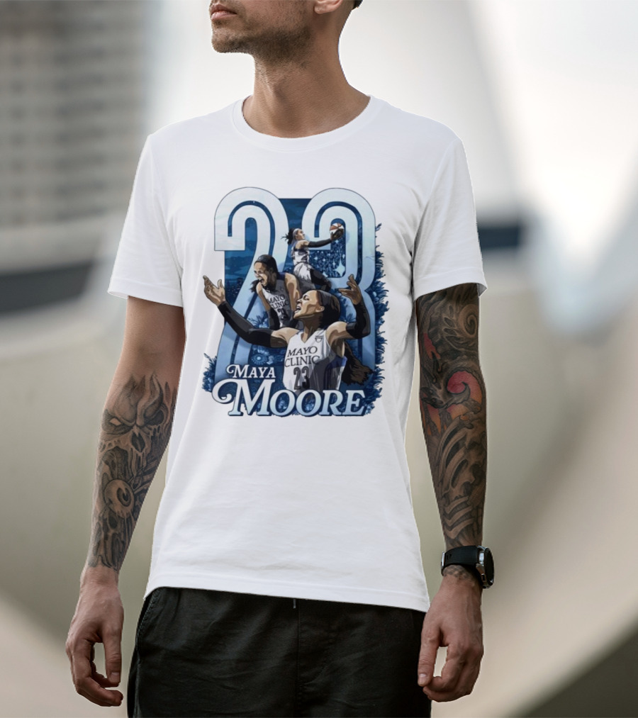 Maya Moore 23 Mayo Clinic Retro Basketball Legend T-Shirt