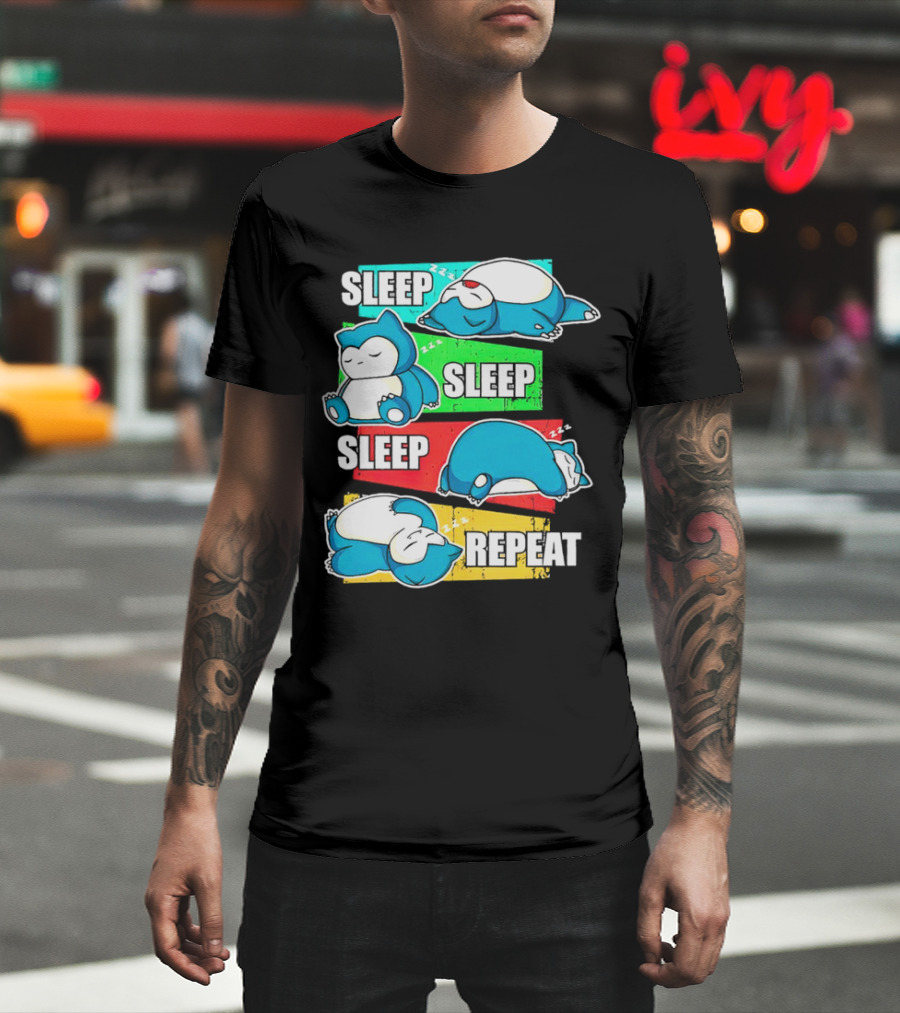 Sleep Sleep Sleep Repeat Snorlax Pokémon Life T-Shirt