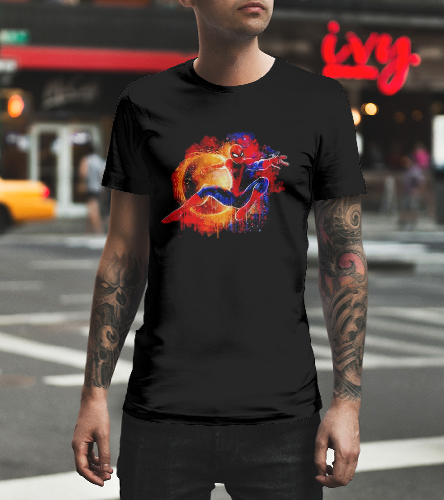 Spiderman Dynamic Splash Through The Vivid Spiderverse T-Shirt