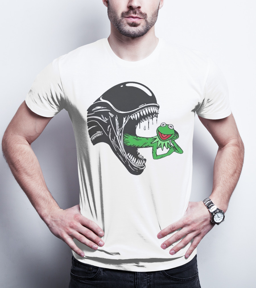 Alien Kermit Xenomorph Mashup Funny T-Shirt
