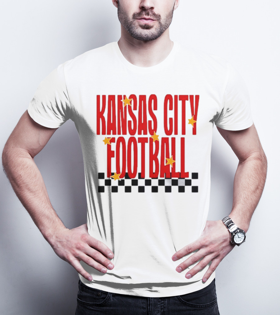 KANSAS CITY FOOTBALL Red Stars Checkerboard Deep Heather T-Shirt