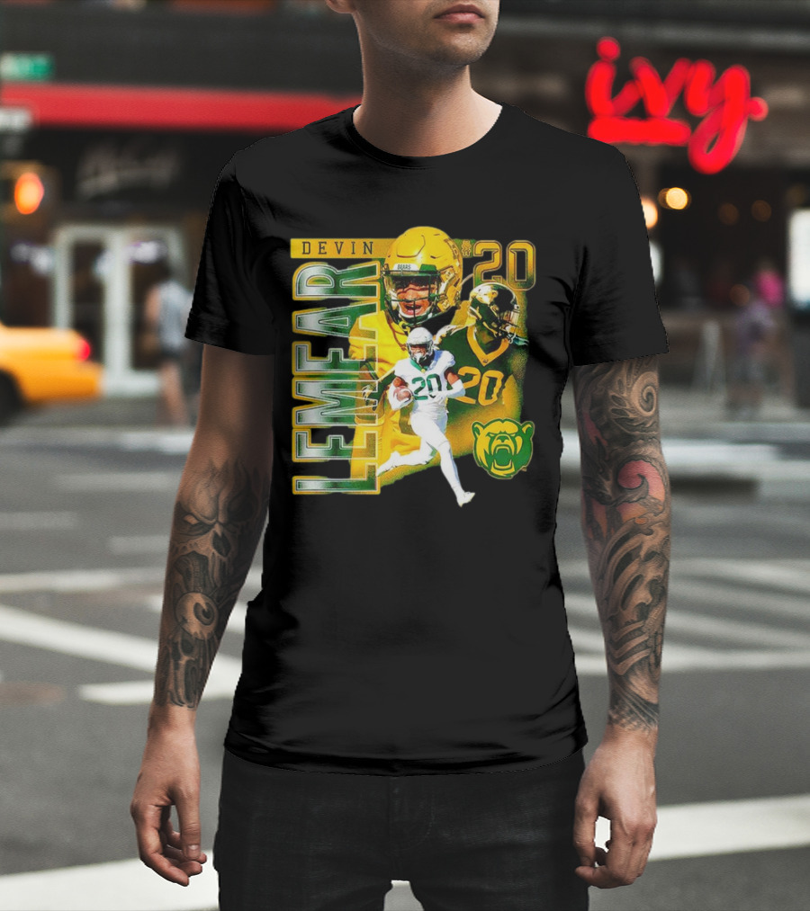 Devin Lemear 20 Baylor Bears Football Player Collage T-Shirt