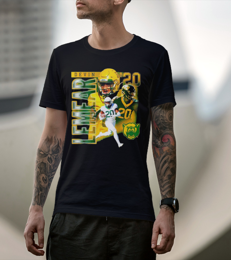 Devin Lemear 20 Baylor Bears Football Player Collage T-Shirt