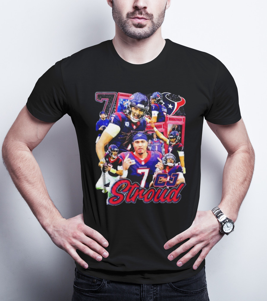 CJ Stroud Houston Texans 7 NFL Football Retro T-Shirt