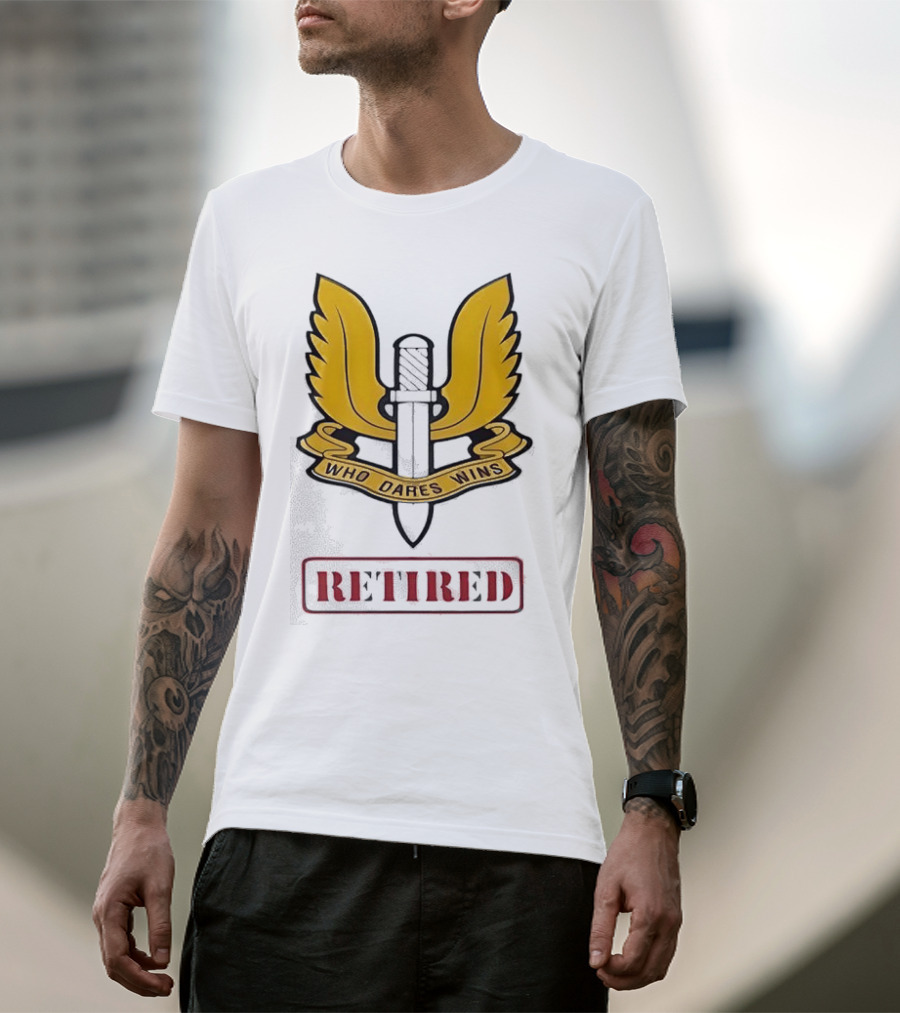 Who Dares Wins Retired SAS Regiment Badge T-Shirt