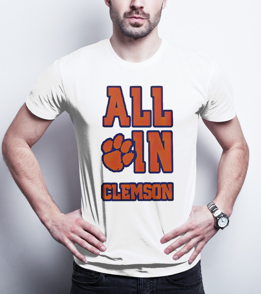 All In Clemson Tigers Football Paw T-Shirt