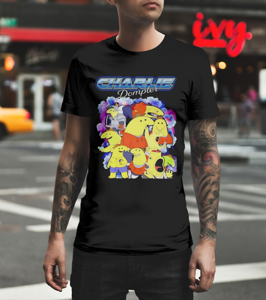 Charlie Dompler Colorful Cartoon Characters T-Shirt